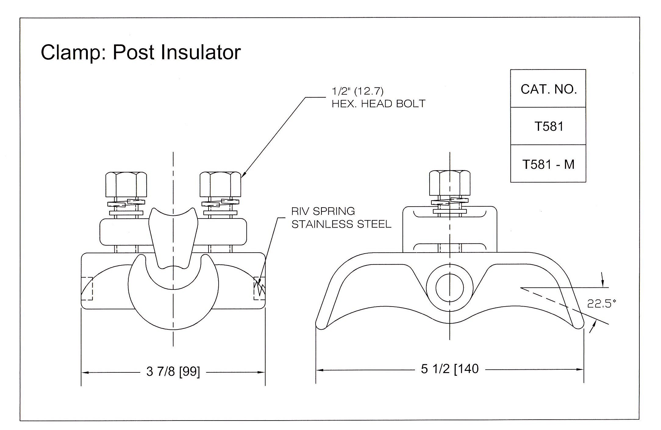 Clamp: Post Insulator - 2 Bolt :: Slacan