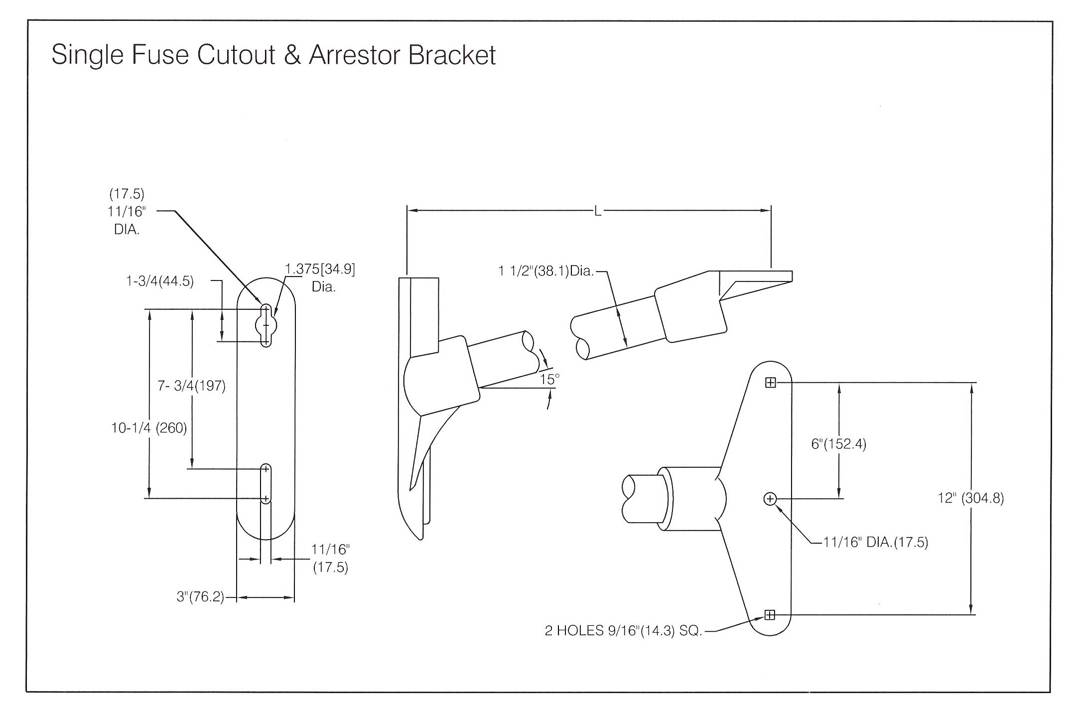 Cutout Arrestor Bracket :: Slacan