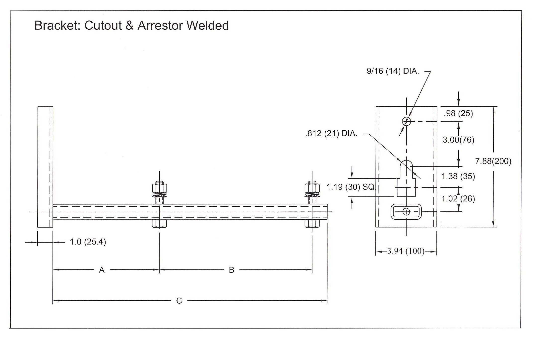 Bracket: Cutout & Arrestor Welded :: Slacan