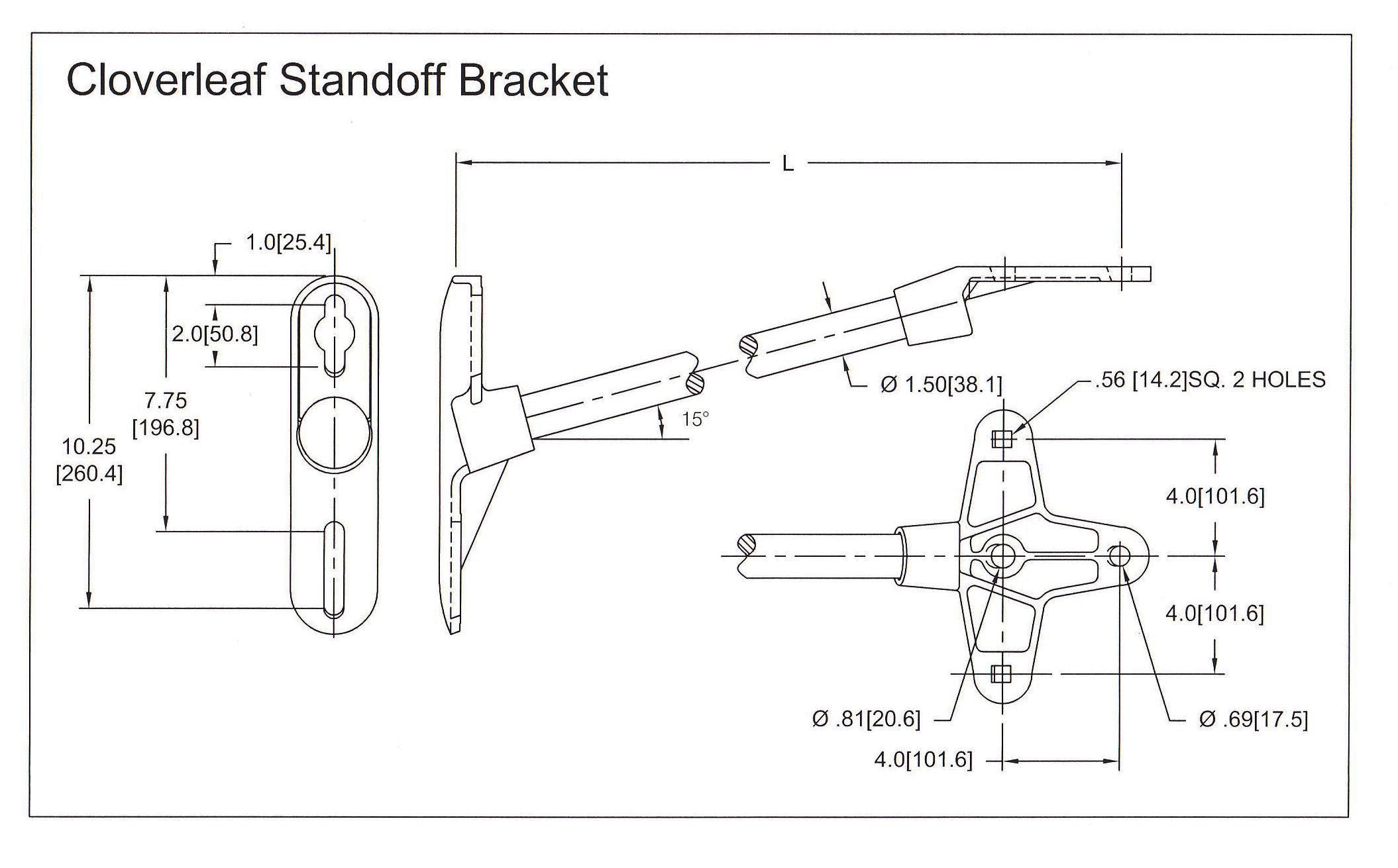 Cloverleaf Standoff Bracket :: Slacan